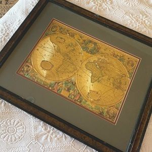 Wall Decor | Vintage Framed World Map | Poshmark